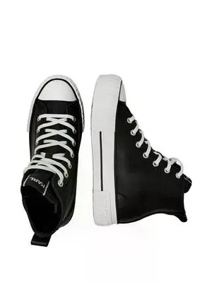 Karl Lagerfeld Appliqué Lace-up High Top Sneakers - Black