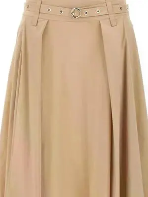 Liu Jo Cotton-blend Poplin Skirt With Belt