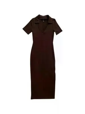 THE DRESS Short-sleeve Ribbed Midi Dress