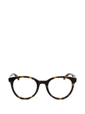 Moschino Tortoiseshell-effect Round-frame Glasses - Brown