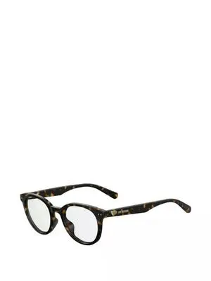 Moschino Tortoiseshell-effect Round-frame Glasses