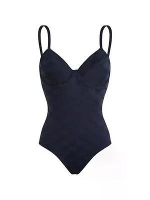 Vilebrequin Floral-jacquard Underwired Swimsuit - Blue