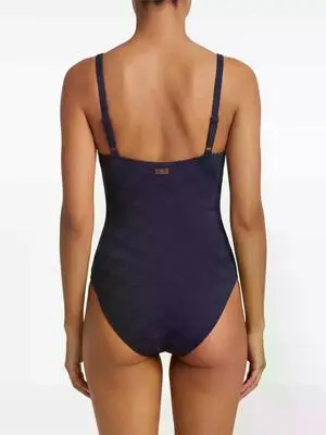 Vilebrequin Floral-jacquard Underwired Swimsuit - Blue