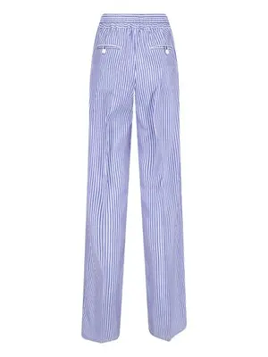 Kiton Wide Leg Silk Pants - Blue