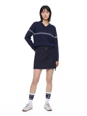 DUNST Belted Mini Skirt
