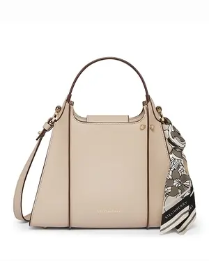 Strathberry Arkshell Medium Leather Handbag - Oat