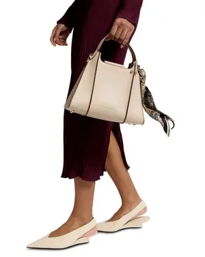 Strathberry Arkshell Medium Leather Handbag - Oat