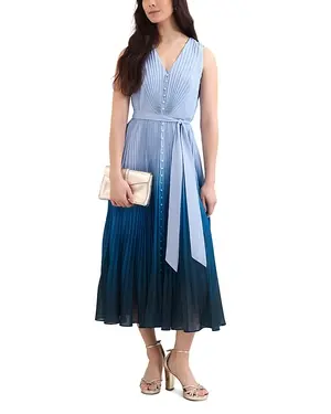 PHASE EIGHT Sleeveless Ombre Pleated Midi Dress