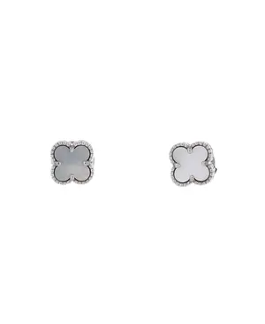 VAN CLEEF & ARPELS Sweet Alhambra Stud Earrings - White