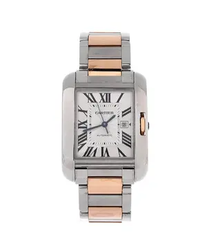 CARTIER Tank Anglaise Automatic Watch In Stainless Steel And Rose Gold 30mm