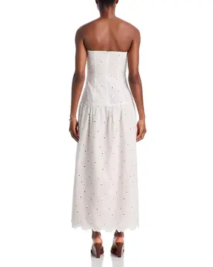 Aqua Damaris Eyelet Drop Waist Midi Dress