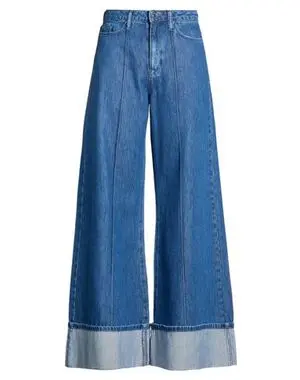 Karl Lagerfeld Wide-leg Jeans With Logo - Blue
