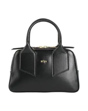 N°21 Leather Bowler Bag With Appliqués - Black