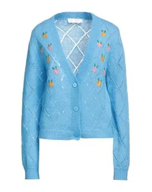 WEILI ZHENG Knitted Cardigan With Appliqués - Blue