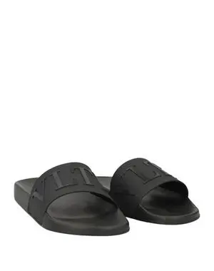 Valentino Garavani Rubber Pool Slides - Black