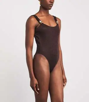 Oseree Metallic Lumière One-piece Swimsuit - Brown
