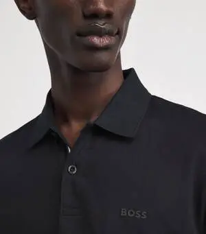 BOSS Pima Cotton Logo Polo Shirt - Blue