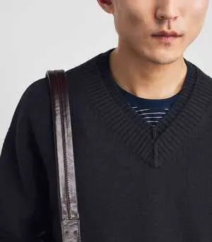 7 For All Mankind Wool-blend Double V-neck Sweater
