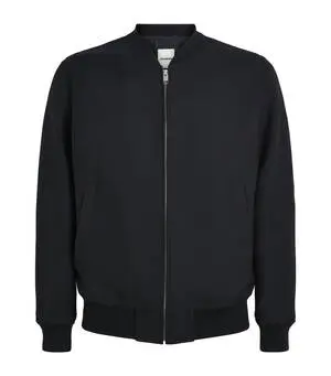Sandro Wool-blend Bomber Jacket - Blue