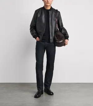 Sandro Leather Bomber Jacket