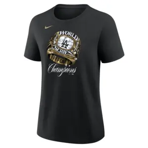Nike Los Angeles Dodgers 2025 World Series Champion Gold Series Mlb T-shirt - Black