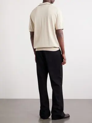 BEAMS Jacquard-knit Polo Shirt