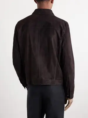 Thom Sweeney Suede Bomber Jacket