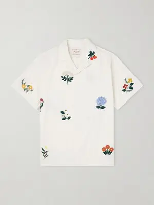 Portuguese Flannel Embroidered Organic Cotton Shirt