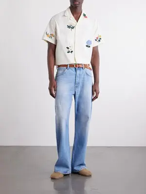 Portuguese Flannel Embroidered Organic Cotton Shirt
