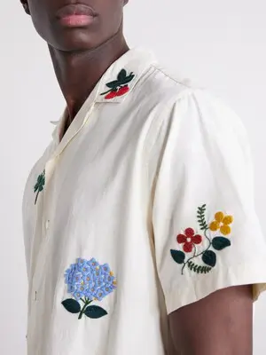 Portuguese Flannel Embroidered Organic Cotton Shirt