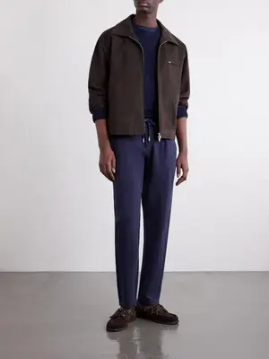 Thom Sweeney Straight-leg Linen Drawstring Trousers - Blue