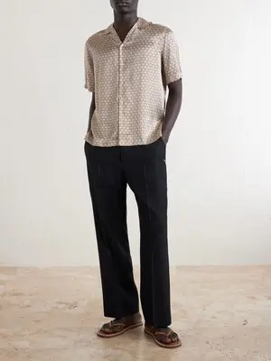 Frescobol Carioca Roberto Camp-collar Printed Silk-voile Shirt