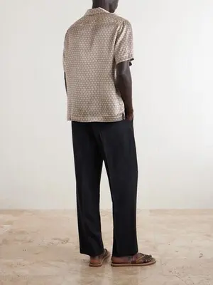 Frescobol Carioca Roberto Camp-collar Printed Silk-voile Shirt