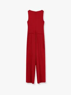 Max Mara Mxebello Viscose Jumpsuit - Red
