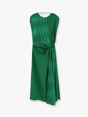 Versace Cocktail Viscose And Silk Dress - Green