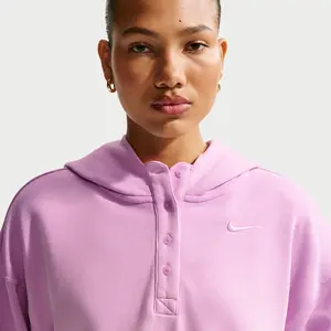 Nike Sportswear Phoenix Fleece Oversized Henley Hoodie - Pink