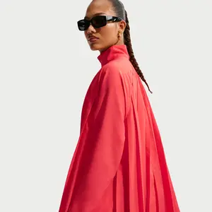 Nike Sportswear Oversized Long-sleeve Pleated Mini Dress - Red