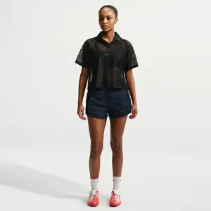 Nike Sportswear Loose Lace Polo Jersey Top - Black