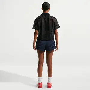 Nike Sportswear Loose Lace Polo Jersey Top - Black