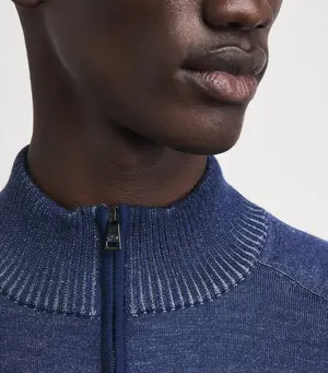 Paul & Shark Cashmere-silk Quarter-zip Sweater
