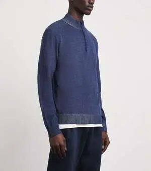 Paul & Shark Cashmere-silk Quarter-zip Sweater