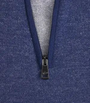 Paul & Shark Cashmere-silk Quarter-zip Sweater
