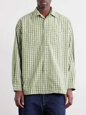 BEAMS Checked Madras Cotton Shirt - Green