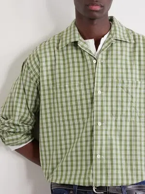 BEAMS Checked Madras Cotton Shirt - Green