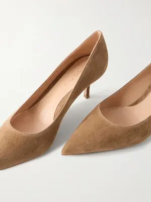 GIANVITO ROSSI 55 Suede Pumps - Neutrals