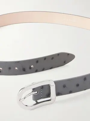 DEHANCHE Mija Ostrich Leather Belt - Gray