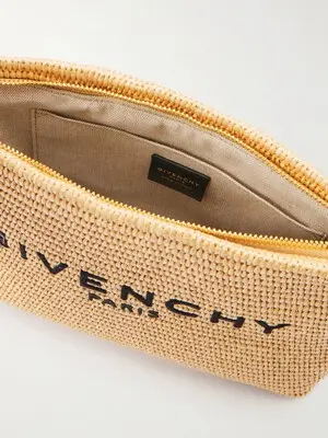 Givenchy Logo Raffia Pouch - Neutrals