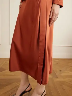 VIOLANTE NESSI Goya Satin Midi Skirt