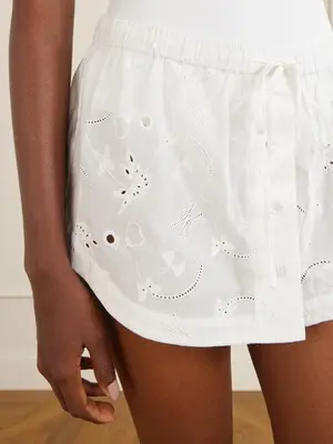 Kiki De Montparnasse Simone Broderie Anglaise Cotton Mini Skirt - Neutrals