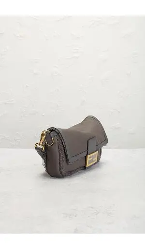 Undefined Fendi Shearling Baguette Shoulder Bag